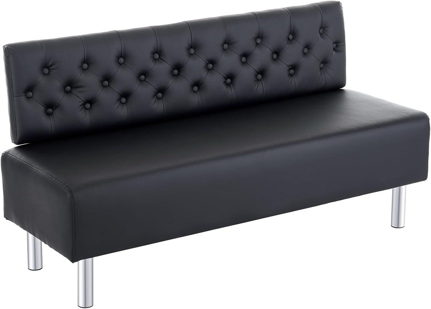 Lark Manor™ 58.6" Black Button Tufted Waiting Room Bench Seating Office Benches | Wayfair